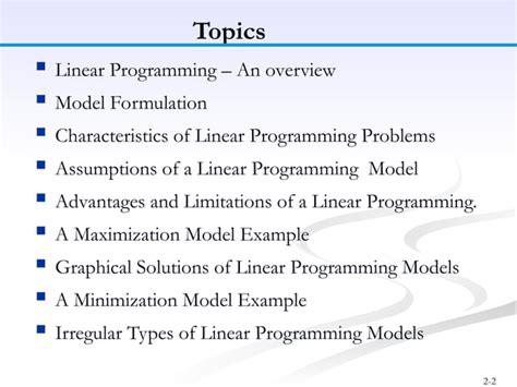Linear Programming Model Formulation And Graphical Solution Ppt