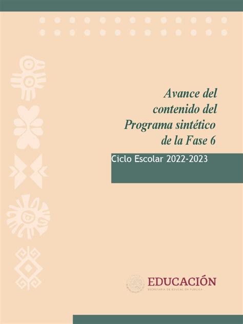 Avance Programa Sintetico Fase 6 Pdf Educación De La Primera Infancia Las Emociones