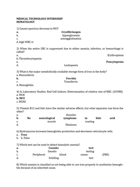 2hematology Examination Pdf Anemia Hematology
