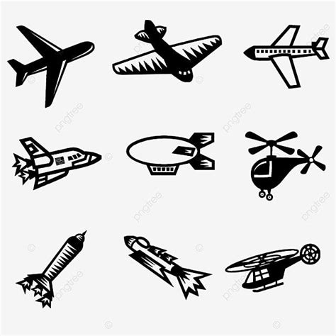 Hand Drawn Cartoon Aircraft Black Aircraft Png And Psd