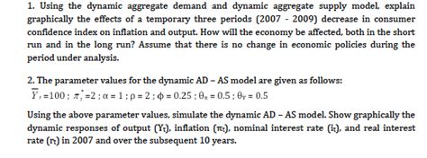 solved 1 using the dynamic aggregate demand and dynamic