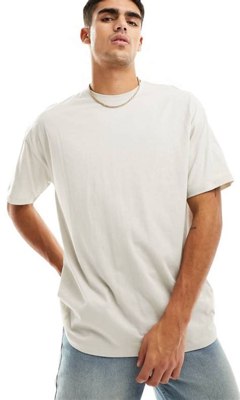 New Look Oversized T Shirt In Stone Mens Fashion Tops And Sets