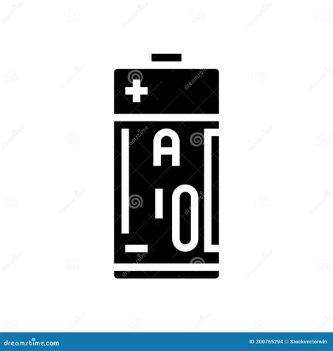Alkaline Battery Glyph Icon Vector Illustration Stock Illustration Illustration Of Glyph