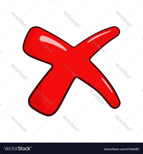 Red Cross Mark Royalty Free Vector Image Vectorstock