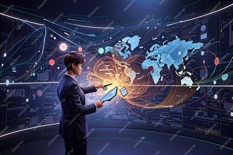 Premium Photo A Businessman Harnessing Ai Big Data Digital Neural