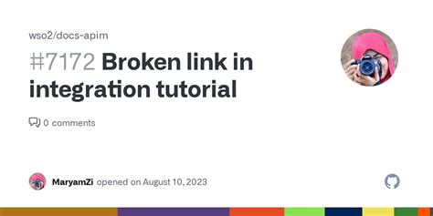 Broken Link In Integration Tutorial · Issue 7172 · Wso2docs Apim · Github
