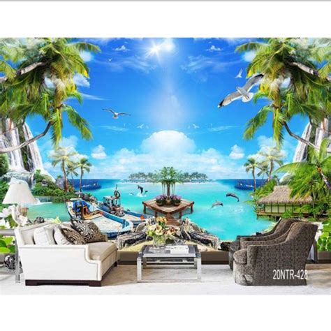 Jual Terlengkap Wallpaper Dinding Pemandangan Alam Pohon Kelapa Di