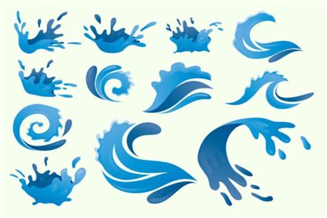 Water Splash Icon Vector Set Graphic By Alit Design · Creative Fabrica