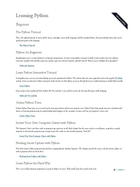 Learning Python Guide Pdf Python Programming Language Test