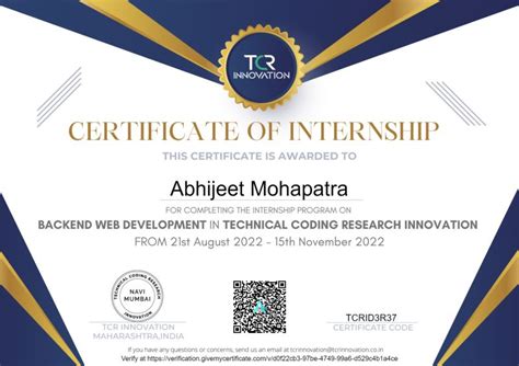 givemycertificate community innovation internship tcrinnovation