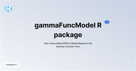 Gammafuncmodel R Package [documentation] R Packages