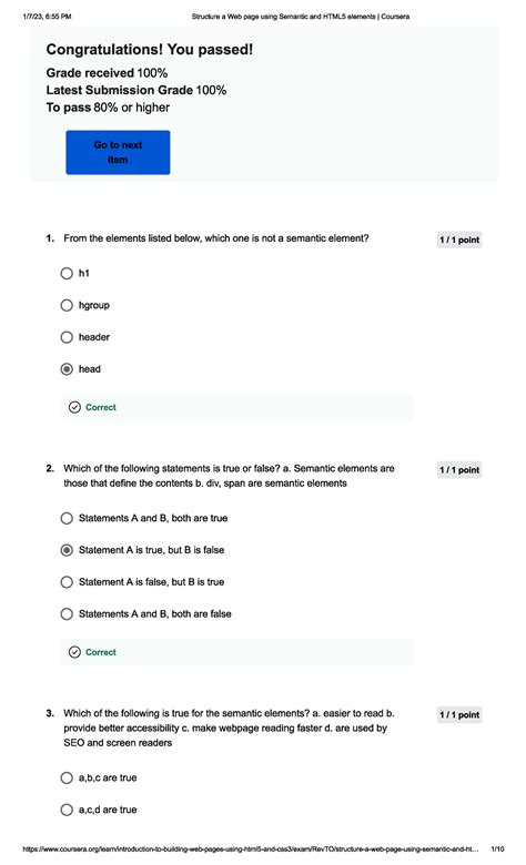 Quiz 4 Quiz For HTML Front End Web Developer Studocu