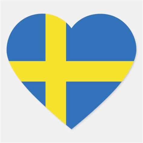 Sweden Flag Heart Sticker Zazzle