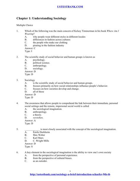 Pdf Chapter Understanding Sociology Testbankcarttestbankcart