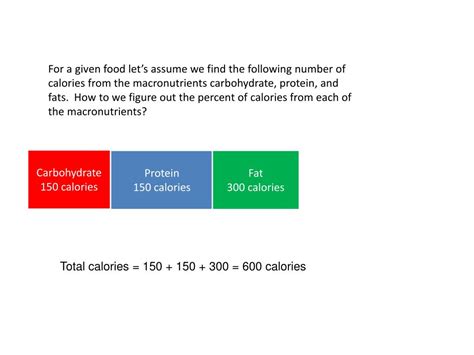 Ppt Calculating Calories From Macronutrients Powerpoint
