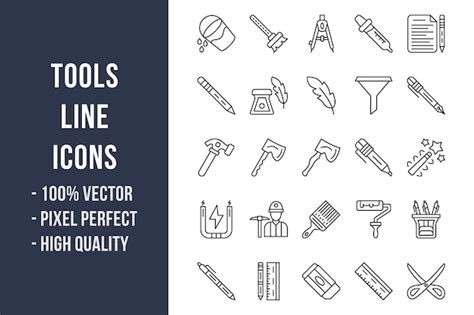 Premium Vector Tools Line Icons