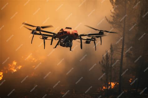 Premium Ai Image Air Firefighting With Drone Of Wildfire In Forest