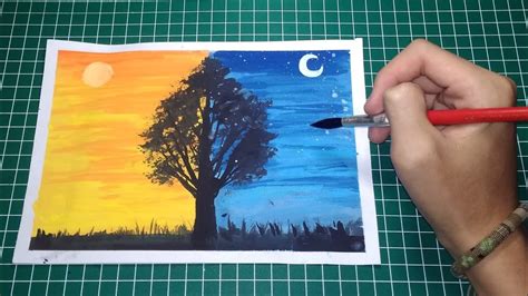 Cara Melukis Sunset Dan Cahaya Bulan Dengan Cat Air YouTube