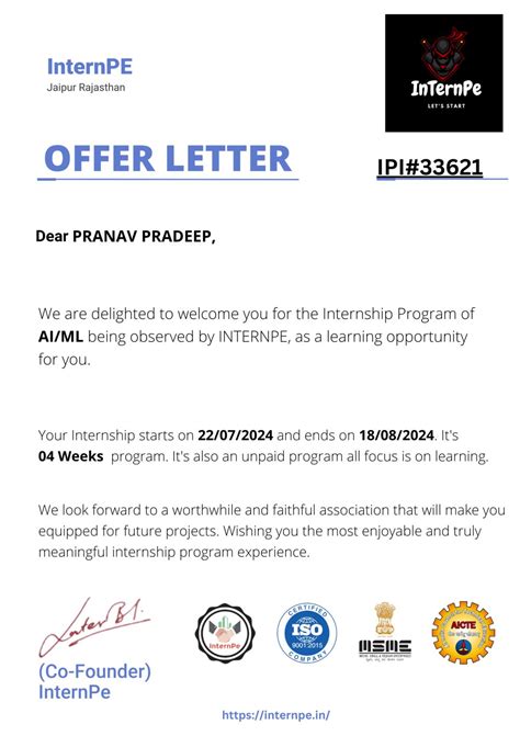 pranav pradeep on linkedin internpe ai ml coding