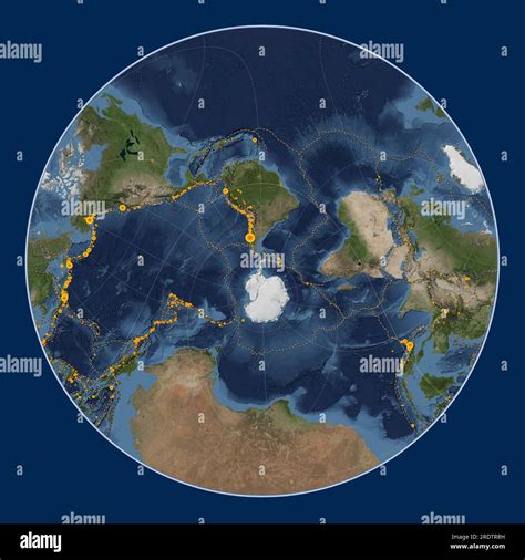 Shetland Tectonic Plate On The Blue Marble Satellite Map In The Lagrange Oblique Projection