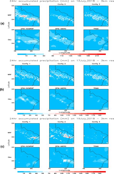 Simulated 24 H Accumulated Precipitation In Mm In 3 Km Domain And Download Scientific Diagram