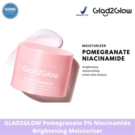 Jual Glad2glow Pomegranate 5 Niacinamide Brightening Moisturizer 30g