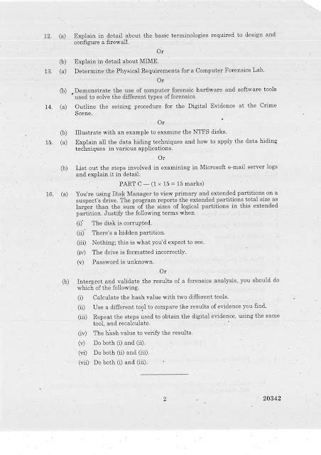 Anna University CS 6004 Cyber Forensics For Computer Science And
