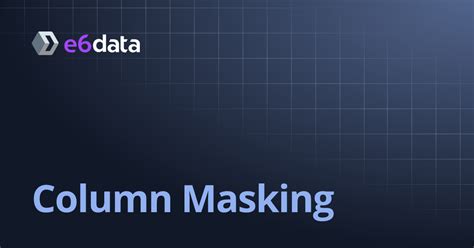 Column Masking Product Documentation