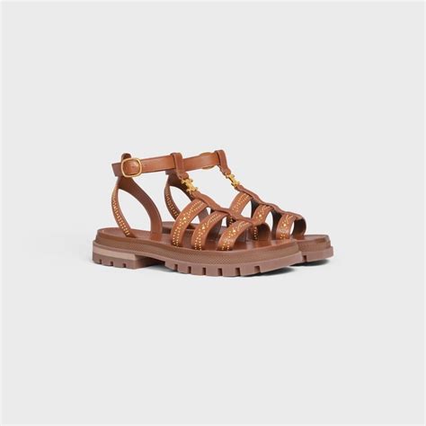 CLEA TRIOMPHE GLADIATOR CHUNKY SANDAL STUDDED In Vegetable Tanned