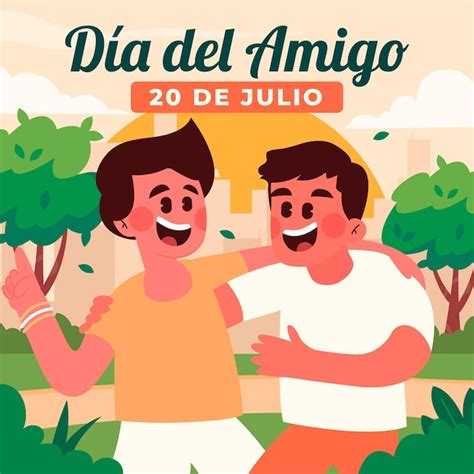 Premium Vector Flat Illustration For Dia Del Amigo Celebration