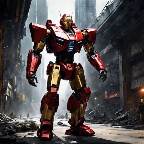 Cyberpunk Robot Suit In Futuristic Battle Stance Ai Art