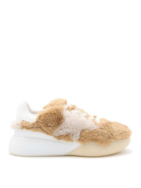 Trainers Stella Mccartney Beige And White Canvas Loop Sneakers