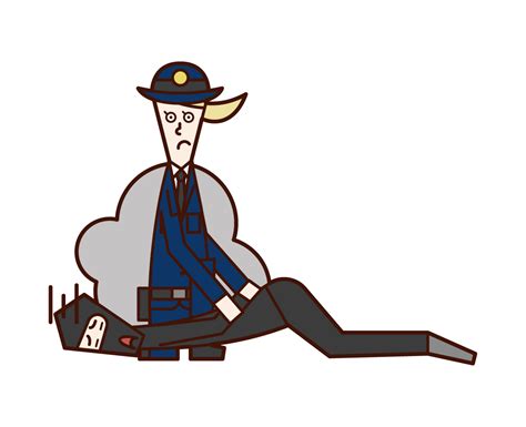 강도를 체포하는 경찰관 여성의 그림 무료 일러스트 소재집 Kukukeke