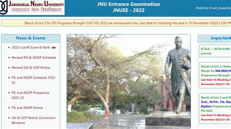 JNU PG Admission 2022 Third Merit List Out At Jnuee Jnu Ac In Get Link