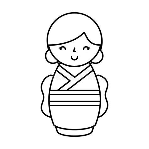 Cute Japanese Doll Head Stock Vector Illustration Of Avatar 90850328