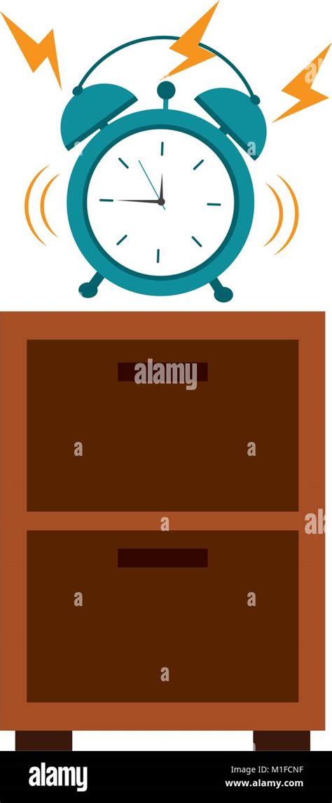 Wooden Bedside Table Clock Alarm Ring Stock Vector Image And Art Alamy