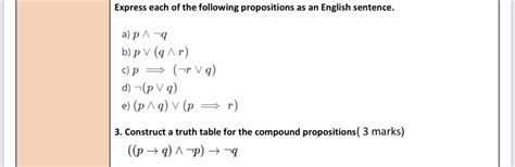 Solved Express Each Of The Following Propositions As An