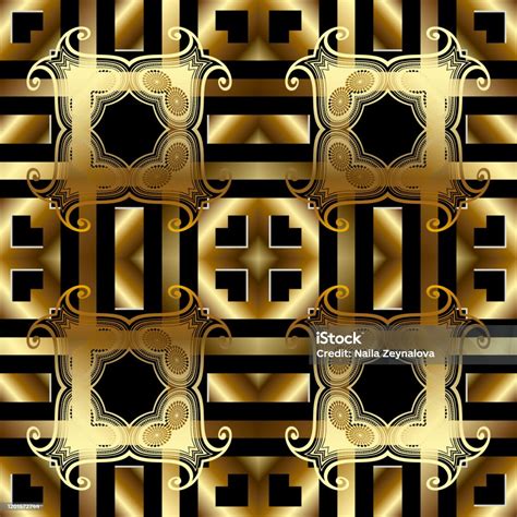 골드 3d 그리스어 페이즐리 벡터 원활한 패턴 표면 기하학적 화려한 배경 엘레강스 페이즐리 꽃 기하학적 부족 민족 반복 배경 황금 현대 장식품입니다 그리스 어 키 사행 0