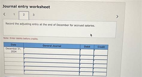 Solved Journal Entry Worksheet Record The Adjusting Entry At