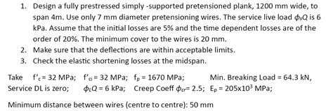 Solved Design A Fully Prestressed Simply Supported