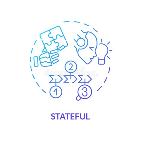 Thin Line Simple Gradient Stateful Icon Concept Stock Vector