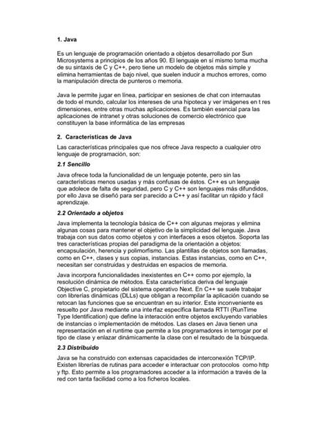 investigacion de java pdf java lenguaje de programación objeto