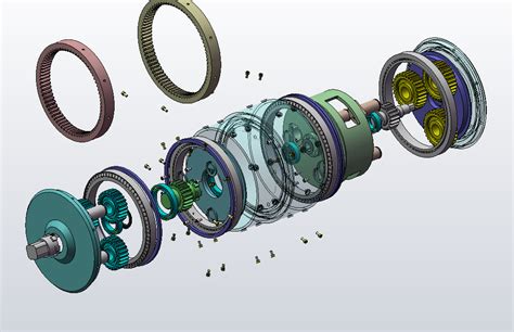 二级行星齿轮减速器CAD及三维SW 带参 MF SOLIDWORKS 模型图纸下载 懒石网
