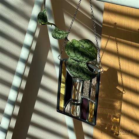 Stained Glass Propagation Station Planter Reed Diffuser Suncatcher Yellow Etsy