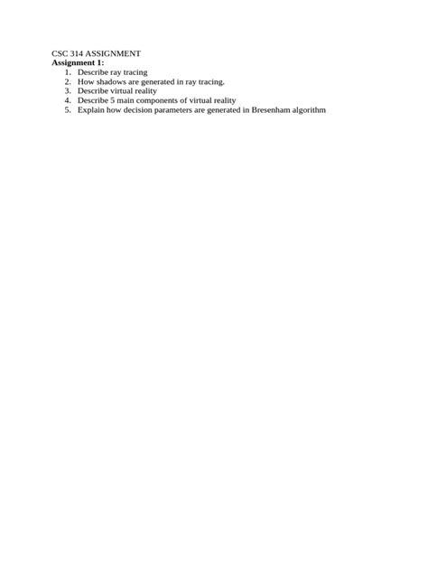 Csc 314 Assignments 2023 Pdf