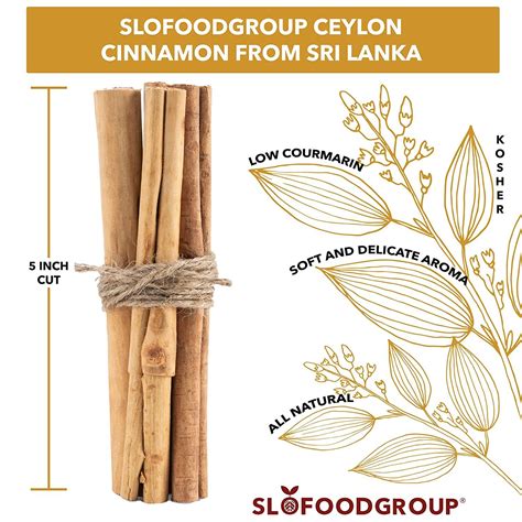 Slofoodgroup Ceylon Cinnamon Sticks 1lb Pure 5 Cinnamon Quills From