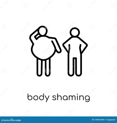body shaming icon trendy modern flat linear vector body shaming stock
