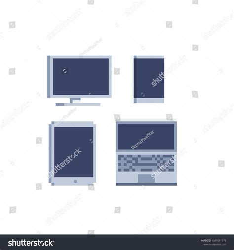 Cross Platform Pixel Art Icons Set Stock Vector Royalty Free