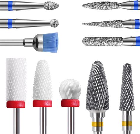 Homeet Pcs Ceramic Nail Drill Bits Inch Tungsten Alloy Professional Nail Drill Bits