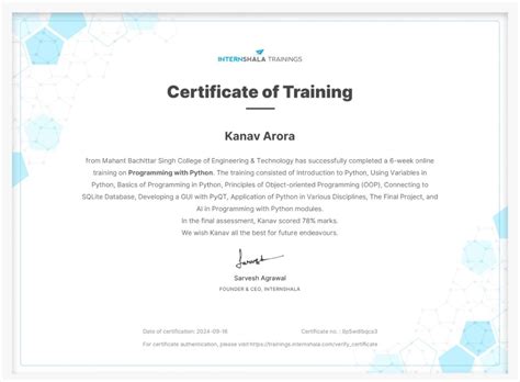 Kanav Arora On Linkedin Python Programming Certification